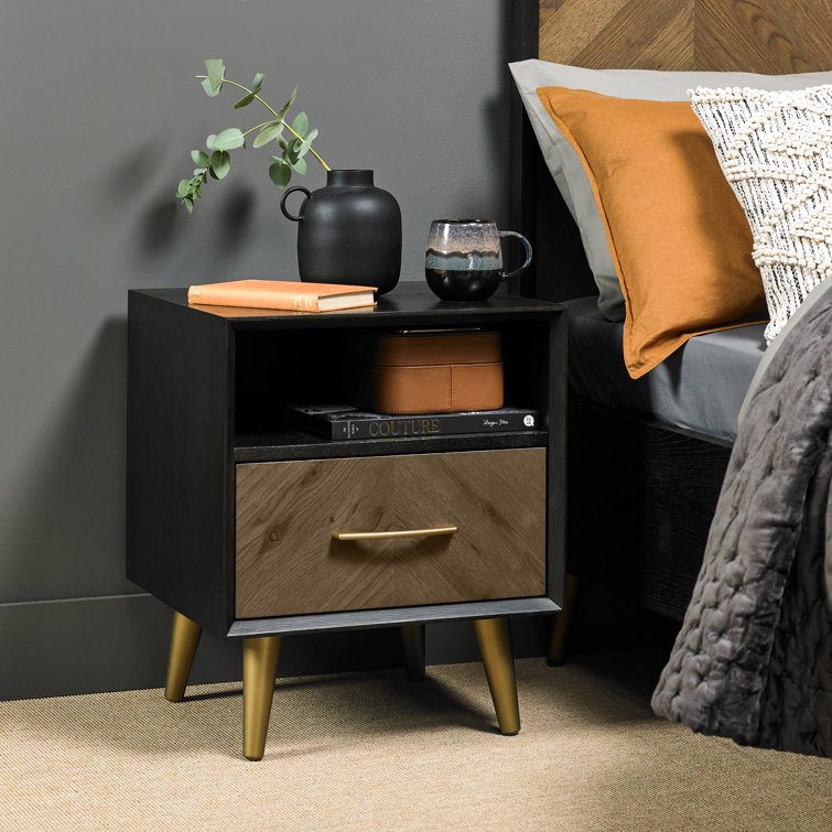 Canora Grey Aidee Solid + Manufactured Wood Bedside Table | Wayfair.co.uk